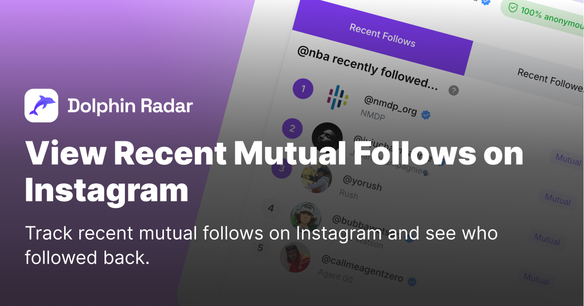 Instagram Recent Mutual Follows Tracker
